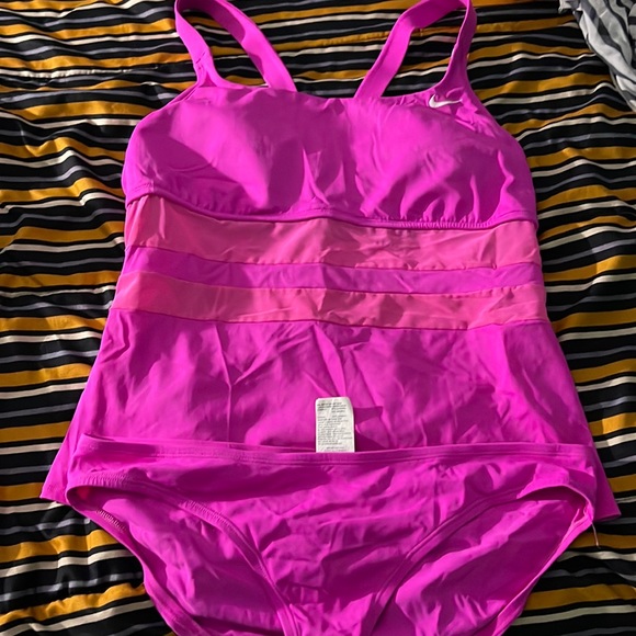 Nike | Swim | Nike Racer Back Tankini Size Xl4 Retail 10 Neon Pink | Poshmark